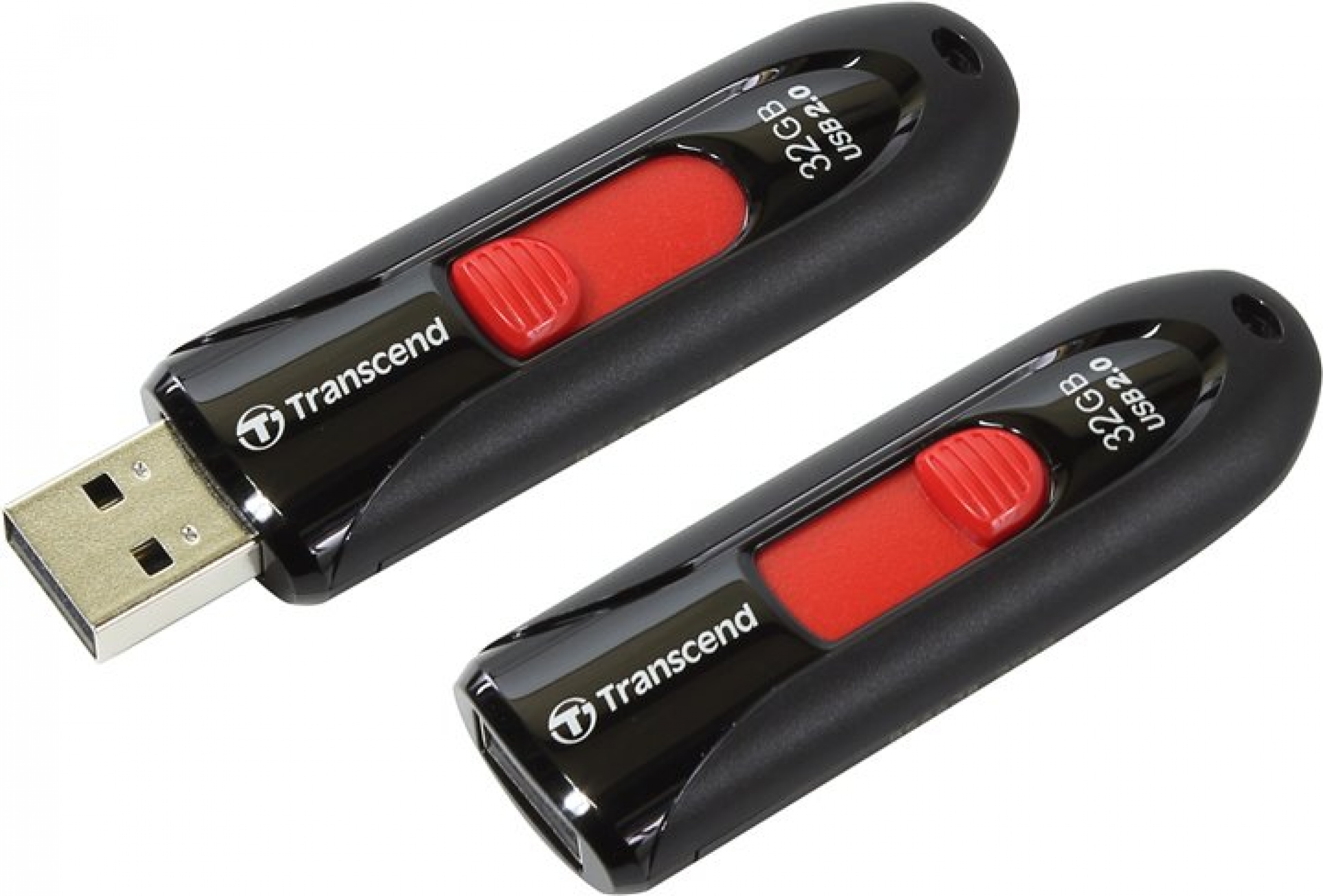 Stick USB 2.0 32GB TRANSCEND JetFlash 590 Black&Red - Conectica.ro