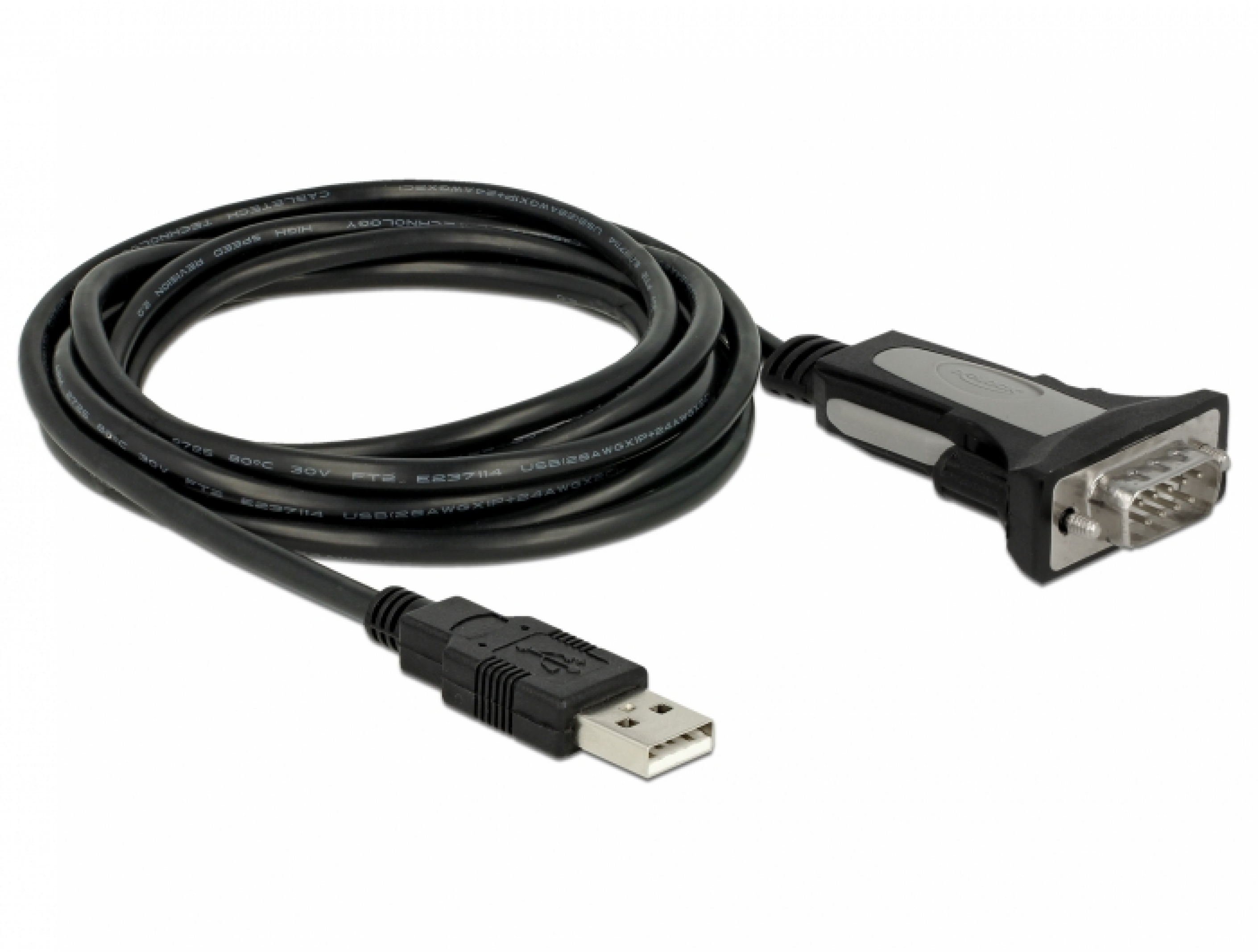 Cablu USB la Serial RS-232 DB9 FTDI 4m, Delock 66323