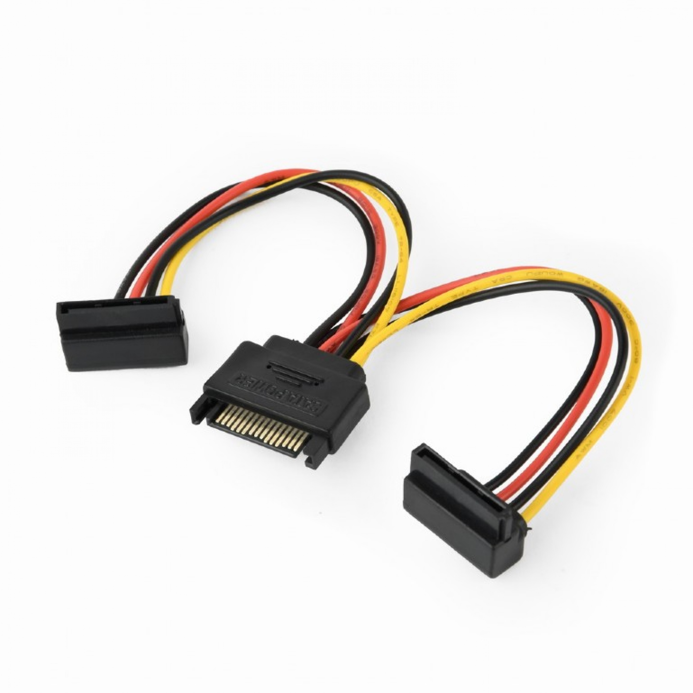 Cablu de alimentare SATA la 2 x SATA unghi, Gembird CC-SATAM2F-02