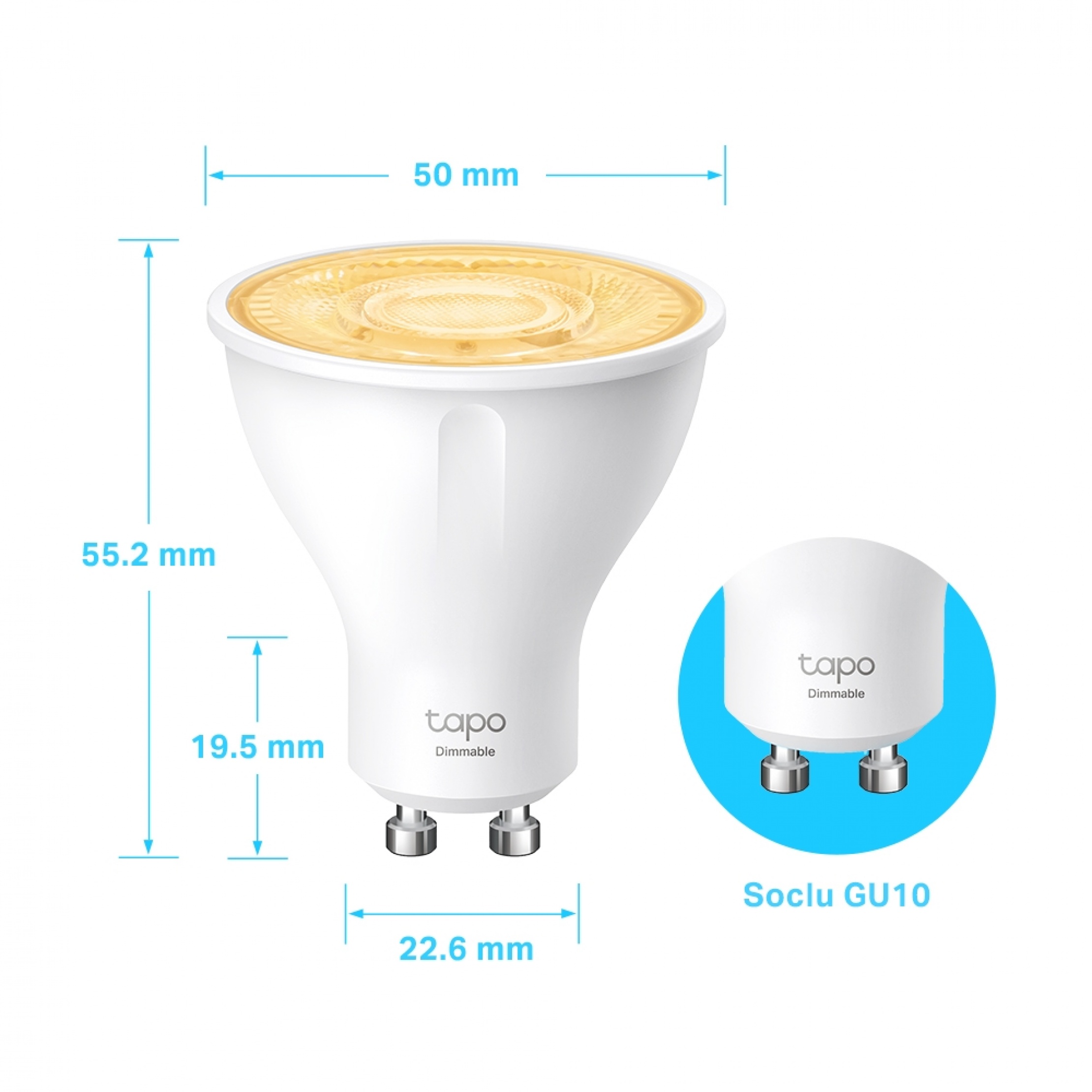 Bec LED inteligent Wi-Fi Smart GU10 lumina calda/intensitate reglabila ...
