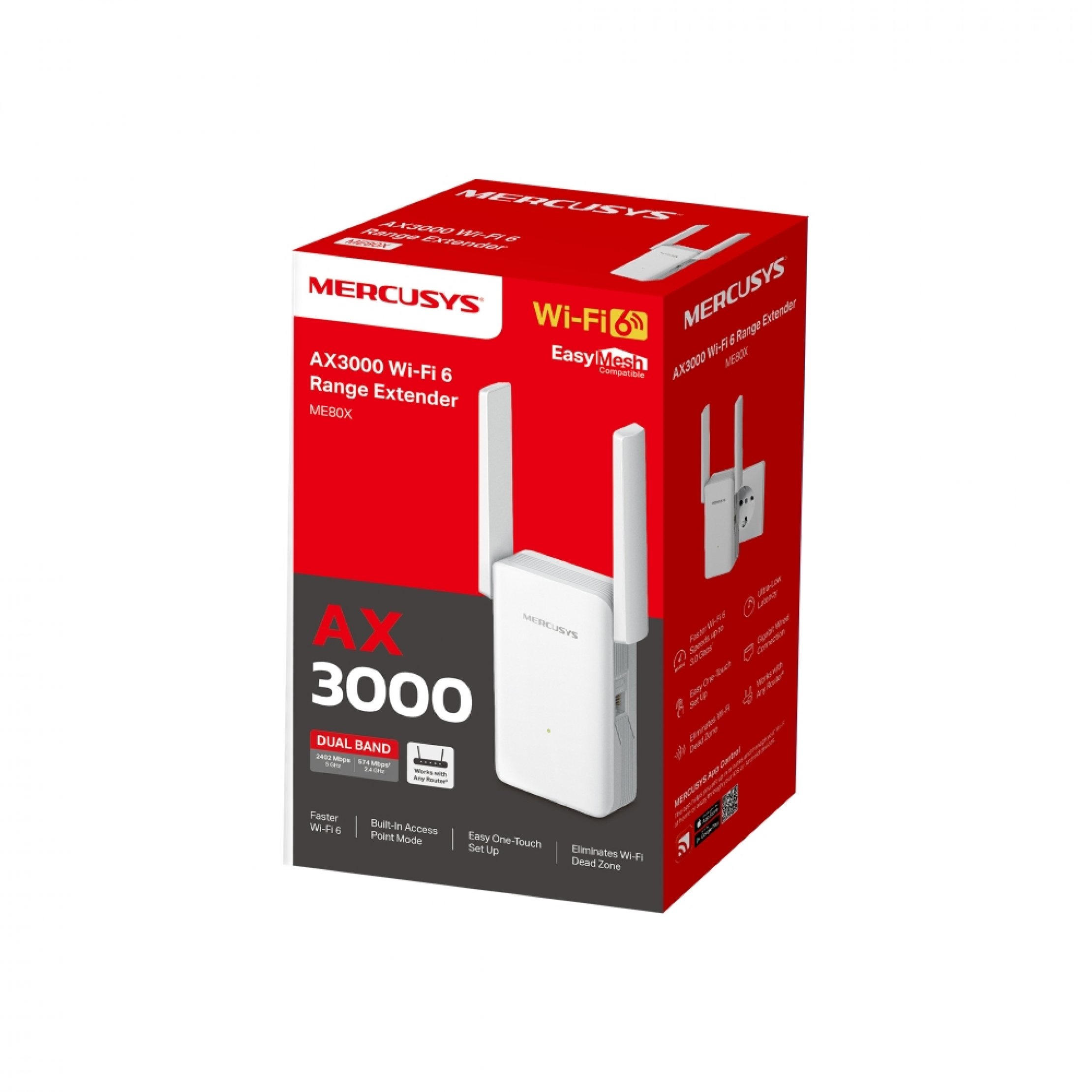 Range Extender AX3000 Wi-Fi 6, Mercusys ME80X