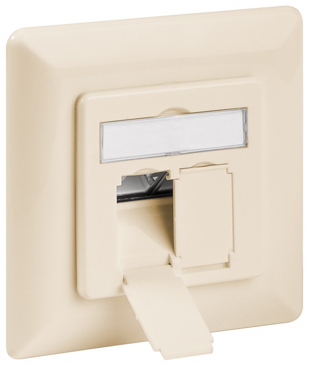 Priza de retea RJ45 ecranata ingropata cat 6. Bej, Goobay W68245