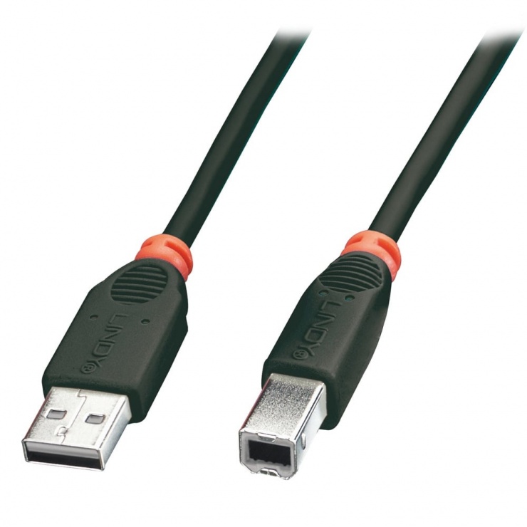 Cablu USB tip A la tip B T-T 3m Negru, Lindy L41744