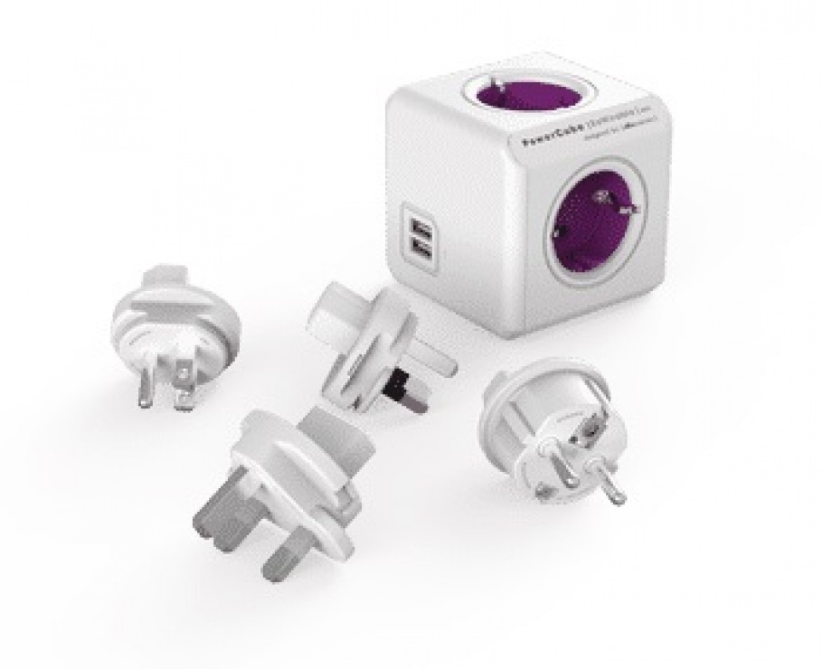 Prelungitor Power Cube ReWirable USB 4 prize + 2 x USB + 4 adaptoare ...